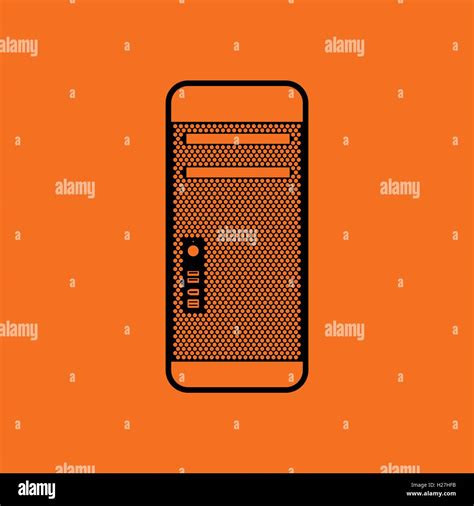 System Unit Icon Orange Background With Black Vector Illustration