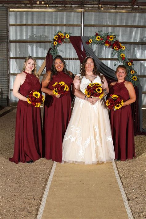 Burgundy And Gold Wedding Bouquet