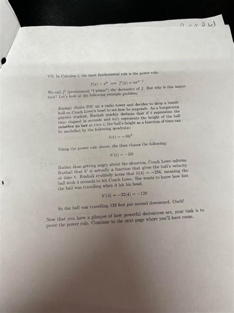 Solved Vii In Calculus I The Most Fundamental Rule Is The