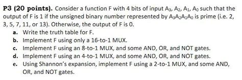 solved p3 20 points consider a function f with 4 bits of