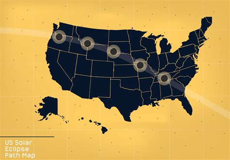 US Solar Eclipse Path Map Vector 157918 Vector Art At Vecteezy