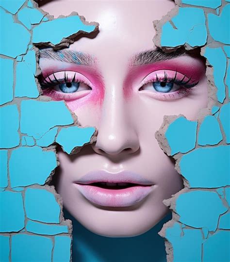 Premium Ai Image Woman Face Emerging From The Wall And Bricks Canvas With Transform Face And