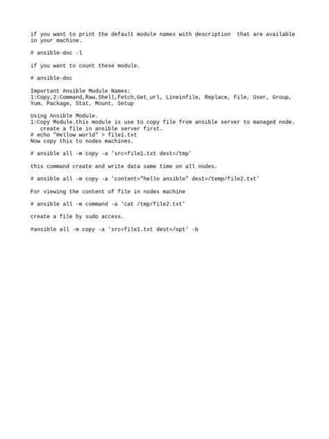 Ansible Ad Hoc Command And Module Pdf