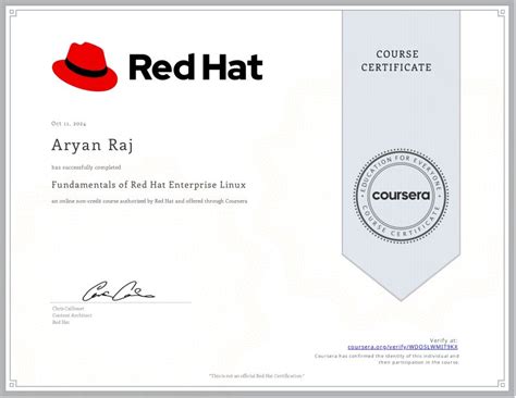 aryan raj on linkedin redhatenterpriselinux linux coursera