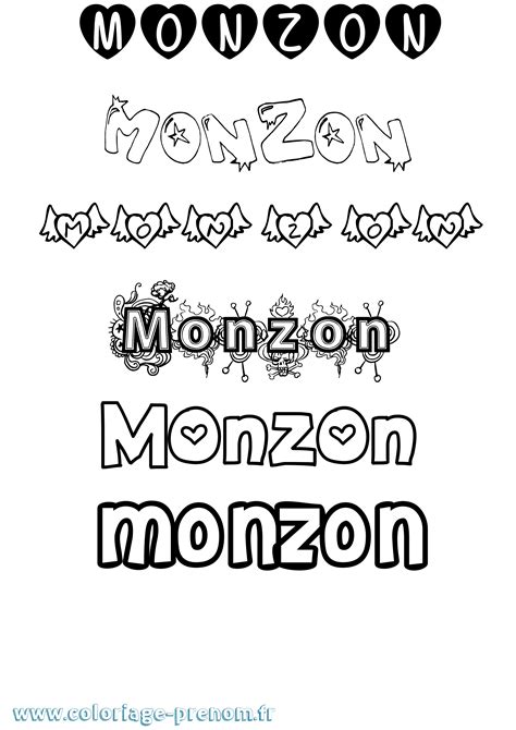 Coloriage Du Prénom Monzon à Imprimer Ou Télécharger Facilement