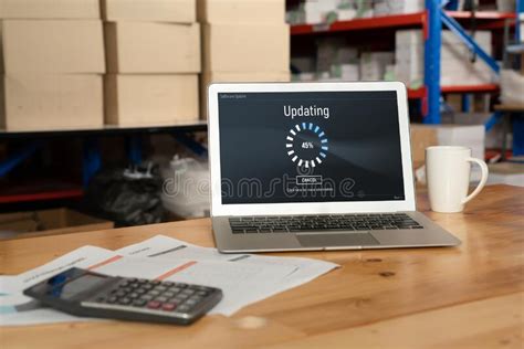 Software Update On Computer For Modish Version Of Device Software Stock