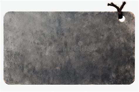 Blank Rectangular Tag With A Hole And String Ideal For Labeling Or Crafting Projects Stock