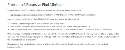 Solved Problem 4 Recursive Find Minimum Rewrite Well Known