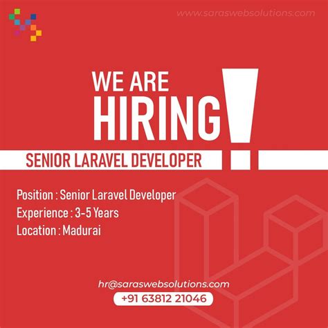 We Are Hiring Senior Laravel Developer Position Senior Laravel Developer Sanmugarajapandian Pa