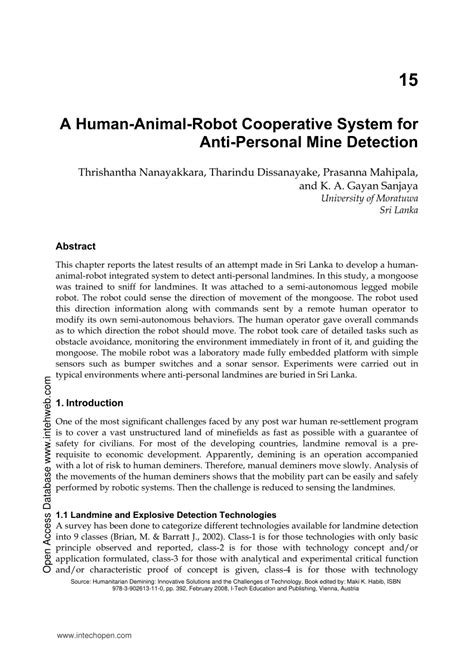 Pdf Design Of A Low Cost Robotic System For Landmine Detection