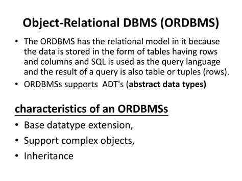 Ppt Object Relational Dbmss Powerpoint Presentation Free Download Id9669643