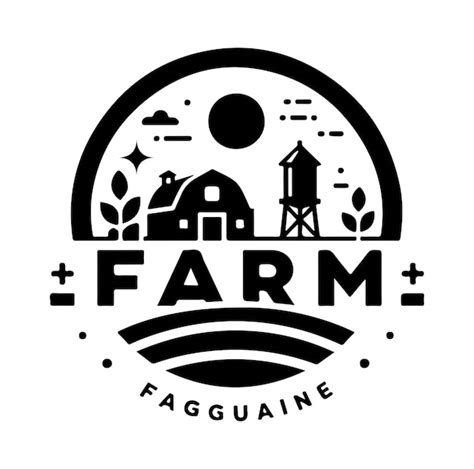 Логотипы ферм значки силуэтный вектор Премиум Ai сгенерированный вектор