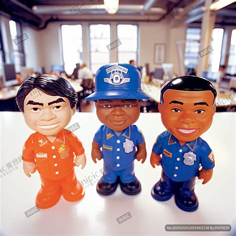 Ai创作图邮递员公仔 消防员人偶手工艺品 民警模型 警察模型 邮差公仔 足球公仔 除暴安良公仔 消防员人偶工艺品 3d打印玩具人偶 消防员人物模型 硅胶人物形象 四个铁一般警察 餐饮公仔 3d