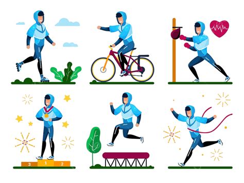 젊은 스포츠맨 스포츠 야외 활동 플랫 마라톤 경쟁 Png 일러스트 및 벡터 에 대한 무료 다운로드 Pngtree