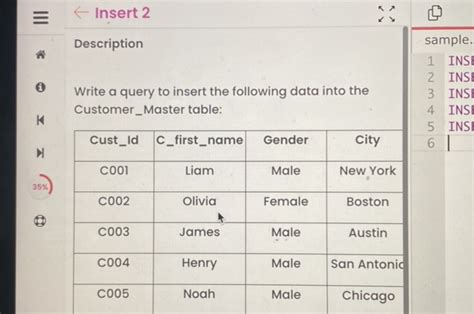 Description 3 Write A Query To Insert The StudyX