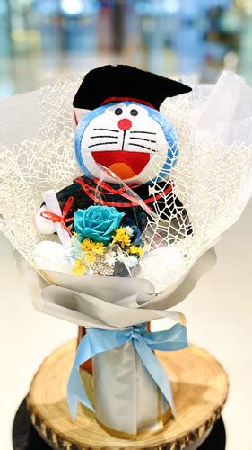 Dried Flower Bouquet For Graduation Singapore With Graduation Doraemon