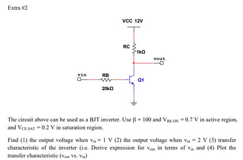 Solved Extra VCC V RC Vout Vin RB Q V In Active Chegg Com