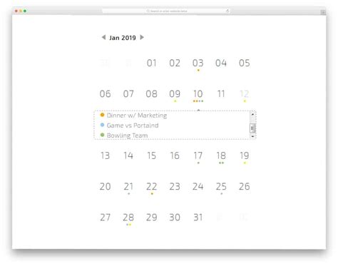 35 Cool Css Calendar Inspiration For Your Web And Mobile Applications