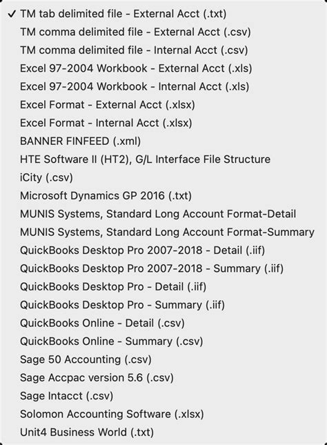 Export Format Options Arts Management Systems