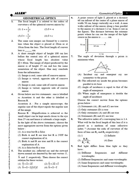 Geometrical Optics Pdf Refraction Optics