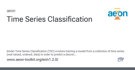 Time Series Classification Aeon 120 Documentation