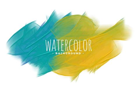 파란색과 노란색 추상 수채화 질감 배경 무료 벡터