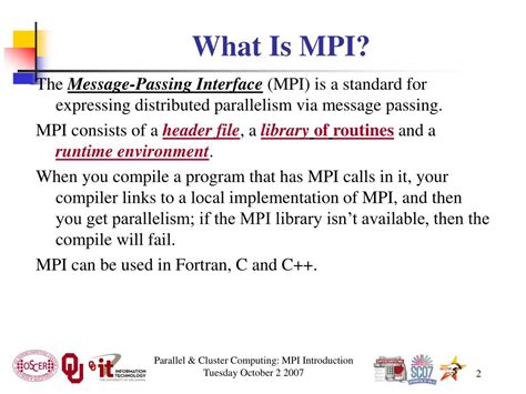 Ppt Parallel And Cluster Computing Mpi Introduction Powerpoint