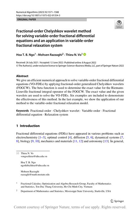 Fractional Order Chelyshkov Wavelet Method For Solving Variable Order Fractional Differential
