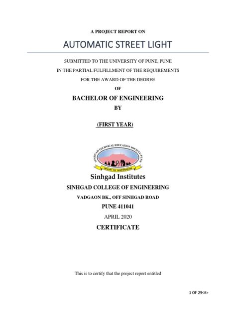 Automatic Street Light Pdf Light Emitting Diode