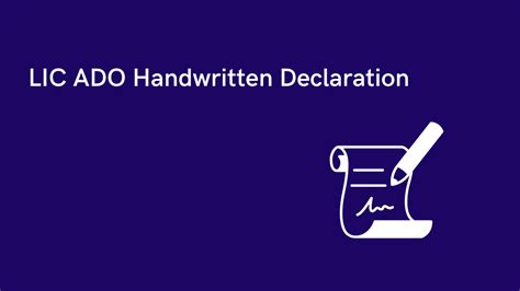 Lic Ado Handwritten Declaration 2023 Format Size Dimensions Form