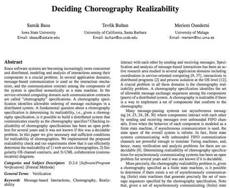 Deciding Choreography Realizability Proceedings Of The 39th Annual