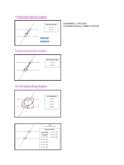 Transversal Lines And Angles Pdf