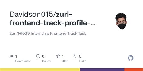 GitHub Davidson Zuri Frontend Track Profile Page Zuri HNG Internship Frontend Track Task