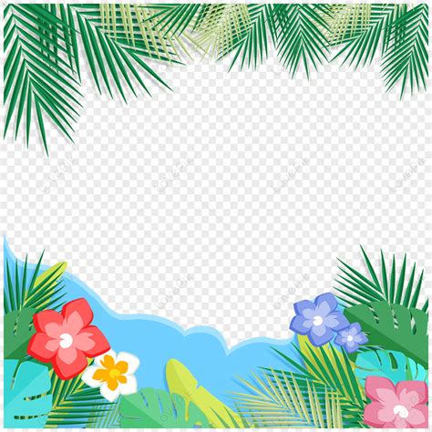 다채로운 꽃 일러스트 여름 식물 테두리 나비 무궁화 우주자연잔디 Png 일러스트 무료 다운로드 Lovepik