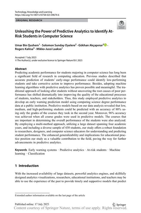 Unleashing The Power Of Predictive Analytics To Identify At Risk