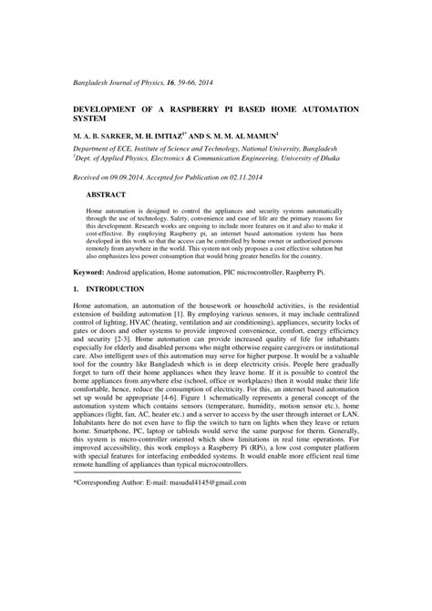 Pdf Development Of A Raspberry Pi Based Home Automation System