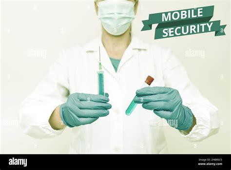Sign Displaying Mobile Security Concept Meaning Protection Of Mobile Phone From Threats And