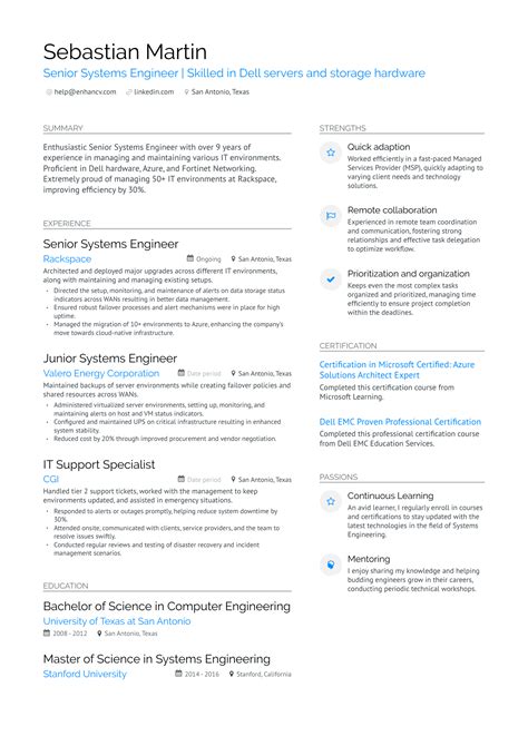 Systems Engineer Resume Examples Guide For