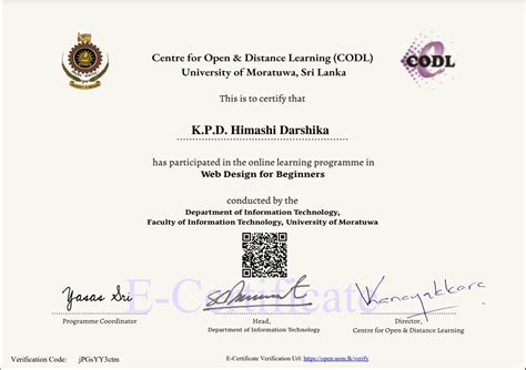 completed web design for beginners course himashi darshika posted on