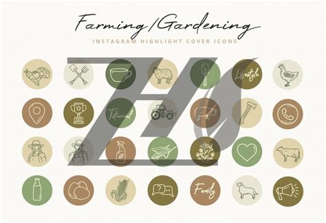 دانلود وکتور کاور هایلایت استوری اینستاگرام باغبانی و کشاورزی دانلود رایگان فایل لایه باز، Psd