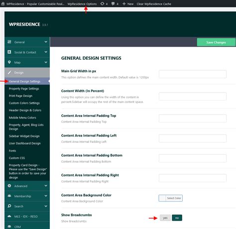 How To Enable Disable Breadcrumbs WP Residence Help