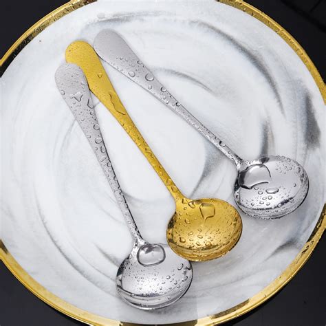 Stainless Steel Round Spoon Fruit Dessert Soup Small Round Spoon