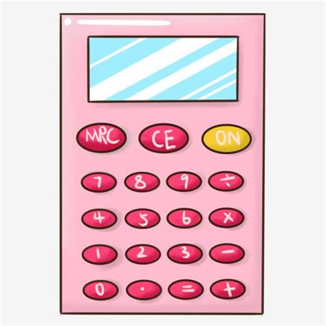 รูปภาพประกอบเครื่องคิดเลขเครื่องมือการเรียนรู้ เครื่องคิดเลขสีชมพู แป้นพิมพ์สีแดง ภาพประกอบ