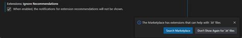 Extension Recommendation Prompt By File Extension Ignores `extensionsignorerecommendations
