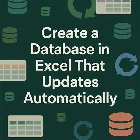 How To Create A Database In Excel That Updates Automatically Excel Insider