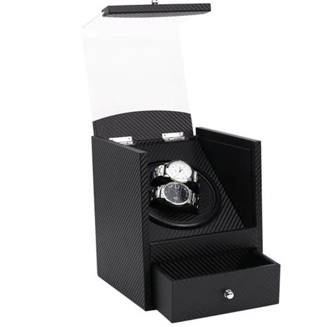Luxe Carbon Automatische Horloge Winder Doos Voor 2 Automatische