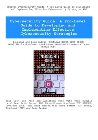 Best Cybersecurity Guide A Pro Level Guide To Developing And