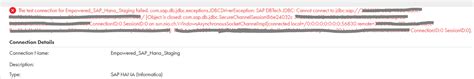 Errorcomsapdbjdbcexceptionsjdbcdriversexception Sap Dbtech Jdbc
