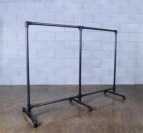 파이프750 인더스트리얼 파이프 인테리어 옷걸이 파이프행거 1단 와이드 이동식 스탠드 행거 볼트조임