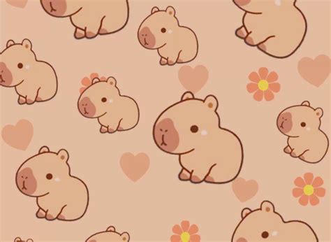 Fondo De Pantalla De Capybara 💗🤗 Cute Capybara Wallpaper For Tablet